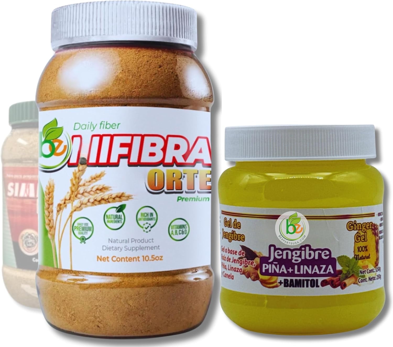 BE Fibra Premium Fiber Supplement 10.5oz+Jengibre(Ginger)Batimol Gel ...