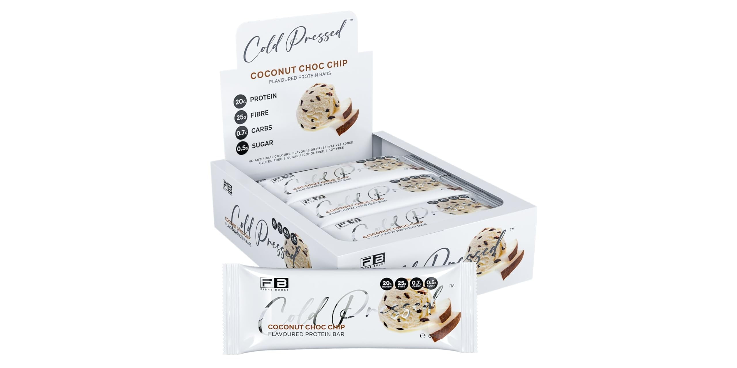 Fibre Boost Cold Pressed TMA2 Coconut Choc Chip flavoured Protein Bar ...