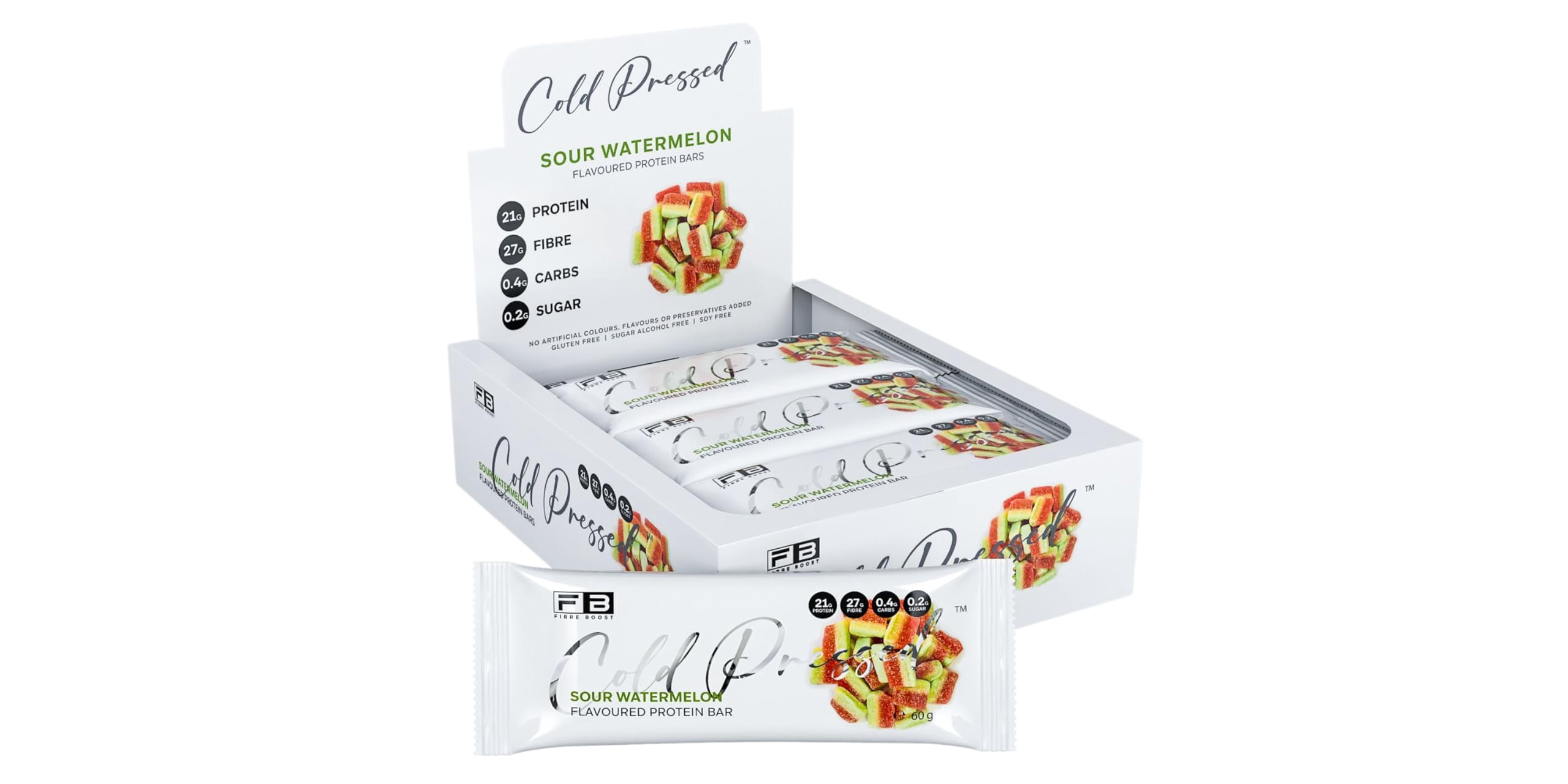 Fibre Boost Cold Pressed TMA2 Sour Watermelon flavoured Protein Bar ...