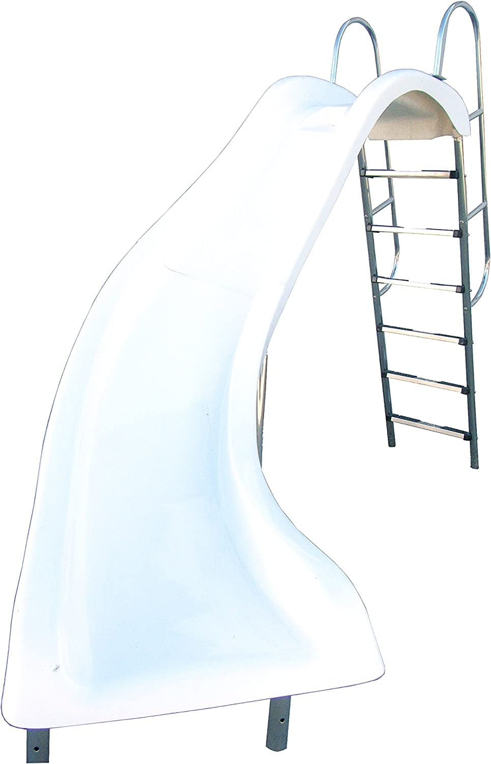 FibroPool Full Sized Fiberglass Swimming Pool Slide - Stainless Steel ...