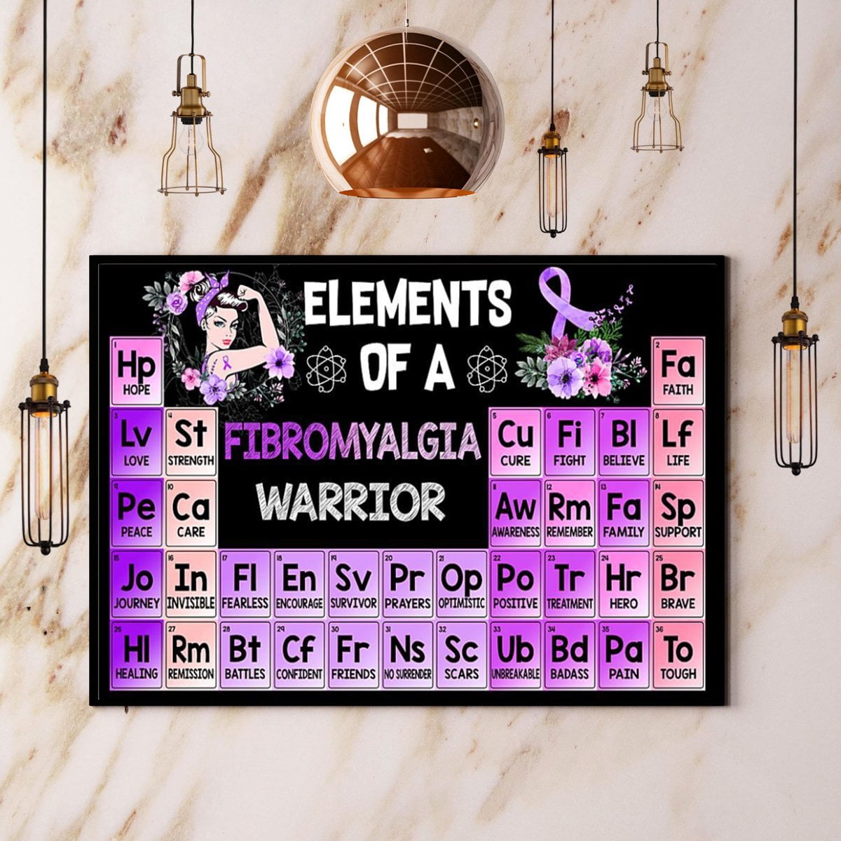 Fibromyalgia Warrior Awareness Elements Of Hope Cure Fight Believe ...