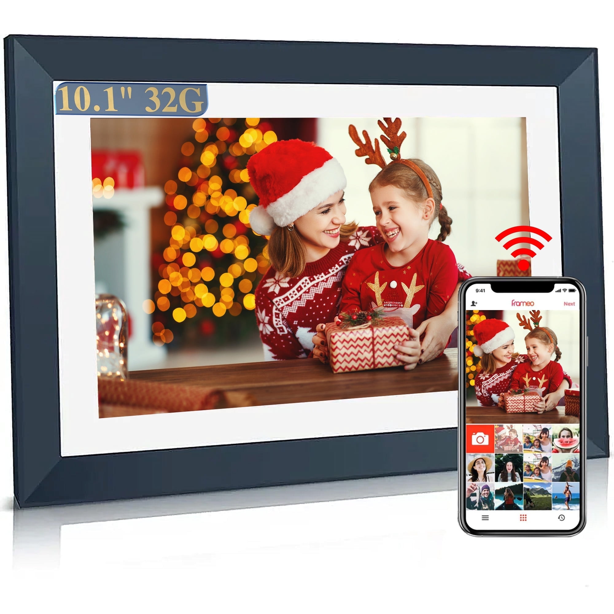 Ficcug 10.1 inch HD Wireless Photo Frame, Large Memory, IPS Screen ...