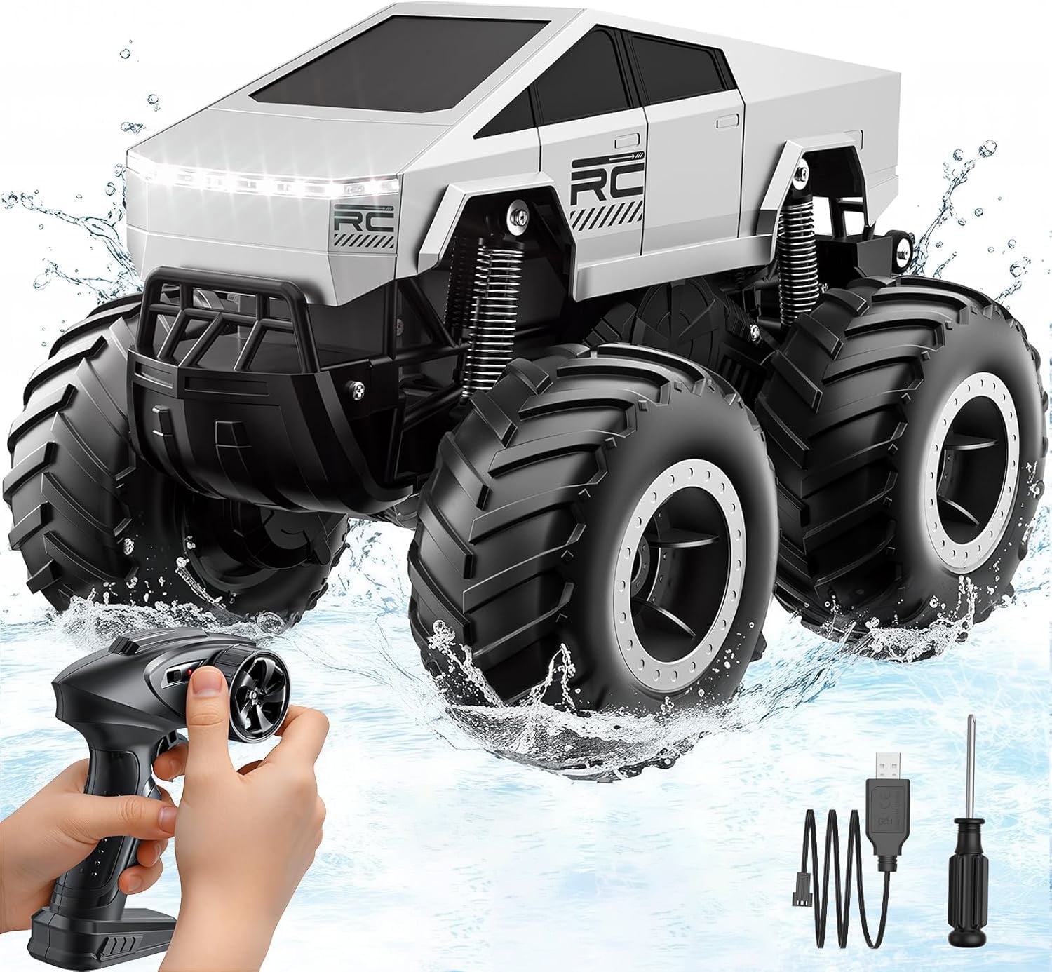 Ficcug Remote Control Cars for Boys,2 in 1 Land Water RC Toys,1:16 ...