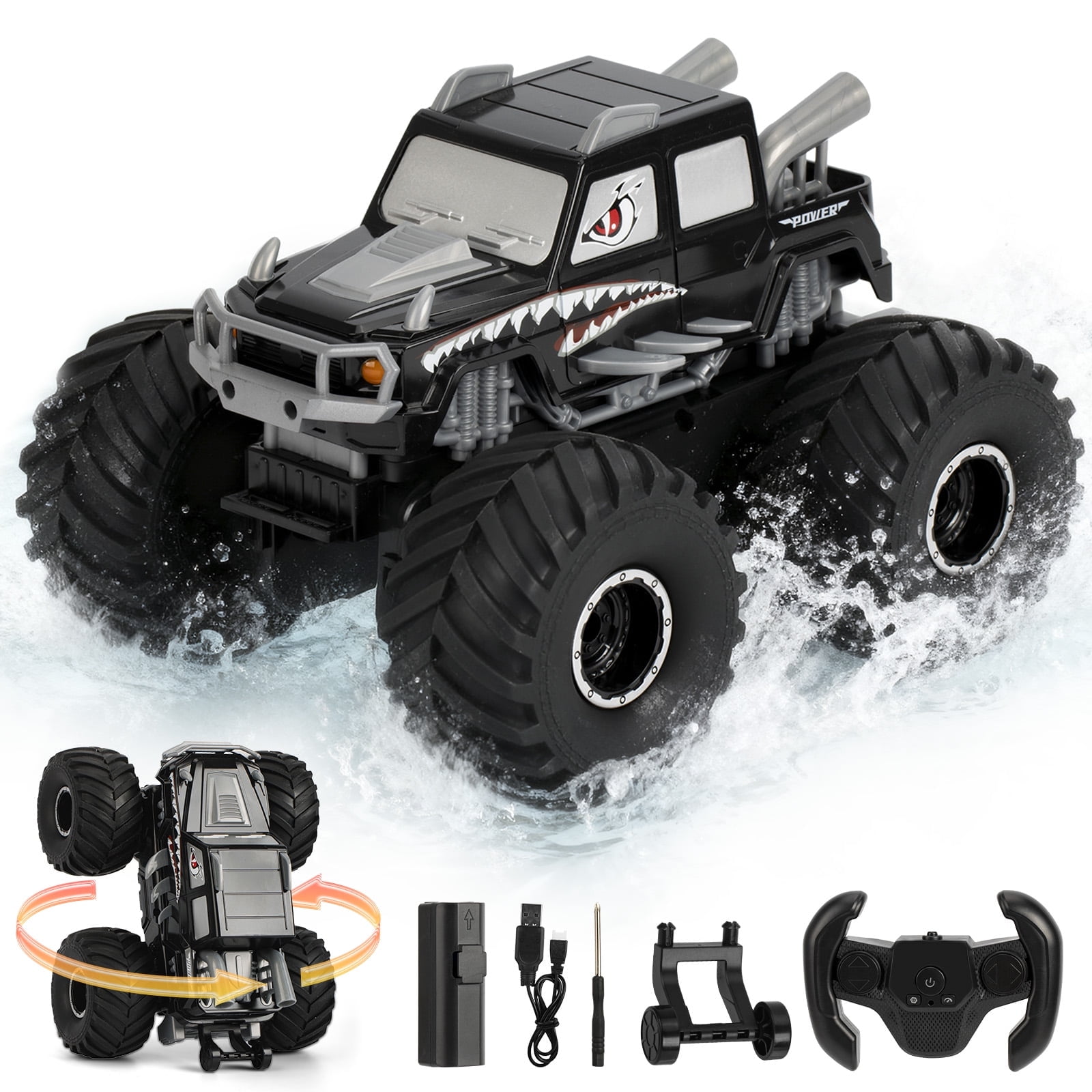 Ficcug Remote Control Cars for Kids,2 in 1 Land Water RC Cars Toy,1:20 ...