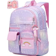 Schoolyard Vibes Rainbow Girls 17" Sequin Stationary Kids Backpack Set ...