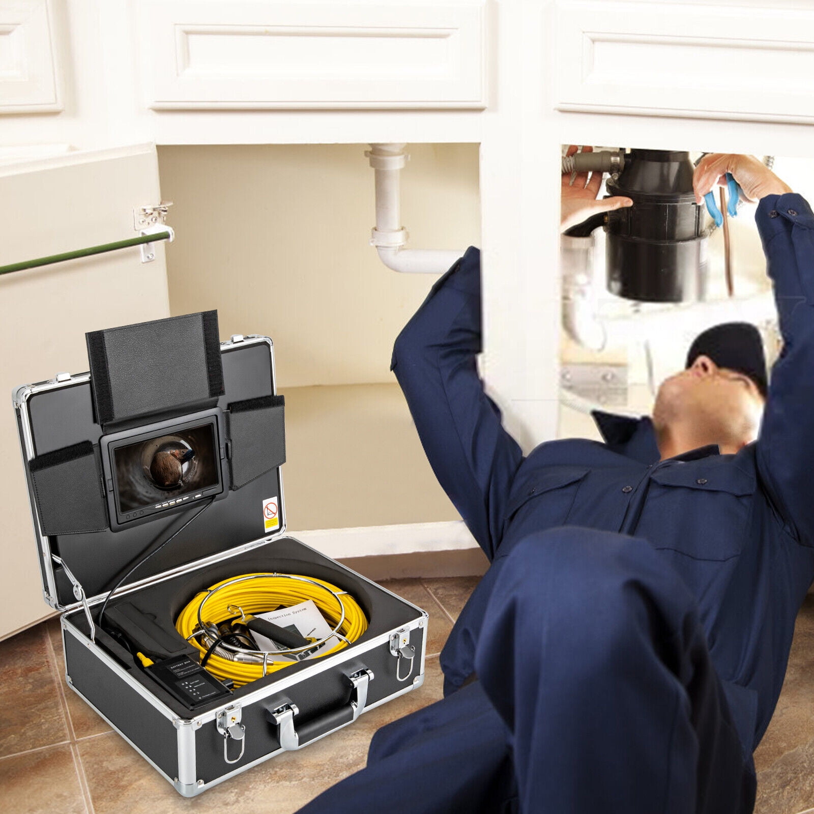 Fichiouy 1200TVL HD Drain Sewer Camera 100ft Borescope Camera with ...