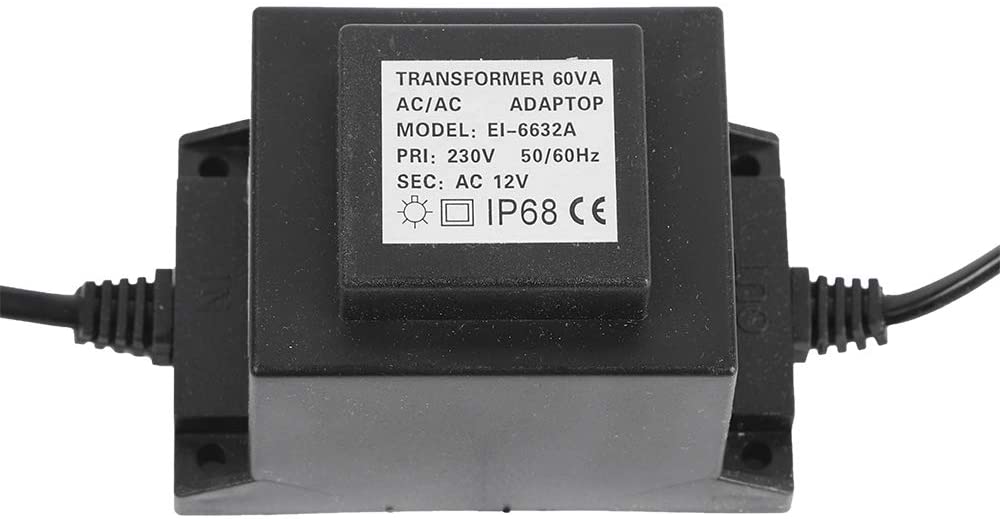 Fichiouy 12V 60W Swimming Pool Transformer for LED Underwater Light ...