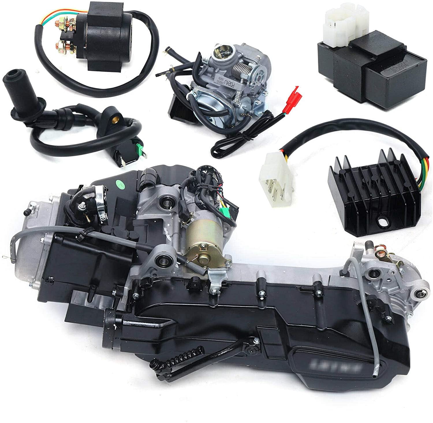 Fichiouy 150CC Scooter ATV Go Kart Complete Engine Kit, 4-Stroke CVT ...