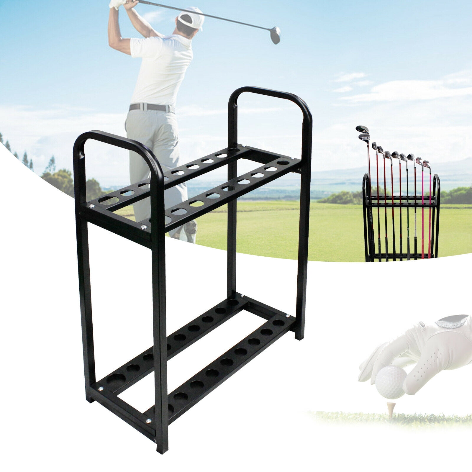 Fichiouy 18 Clubs Floor Holder Stand Golf Club Display Rack Golf Putter ...