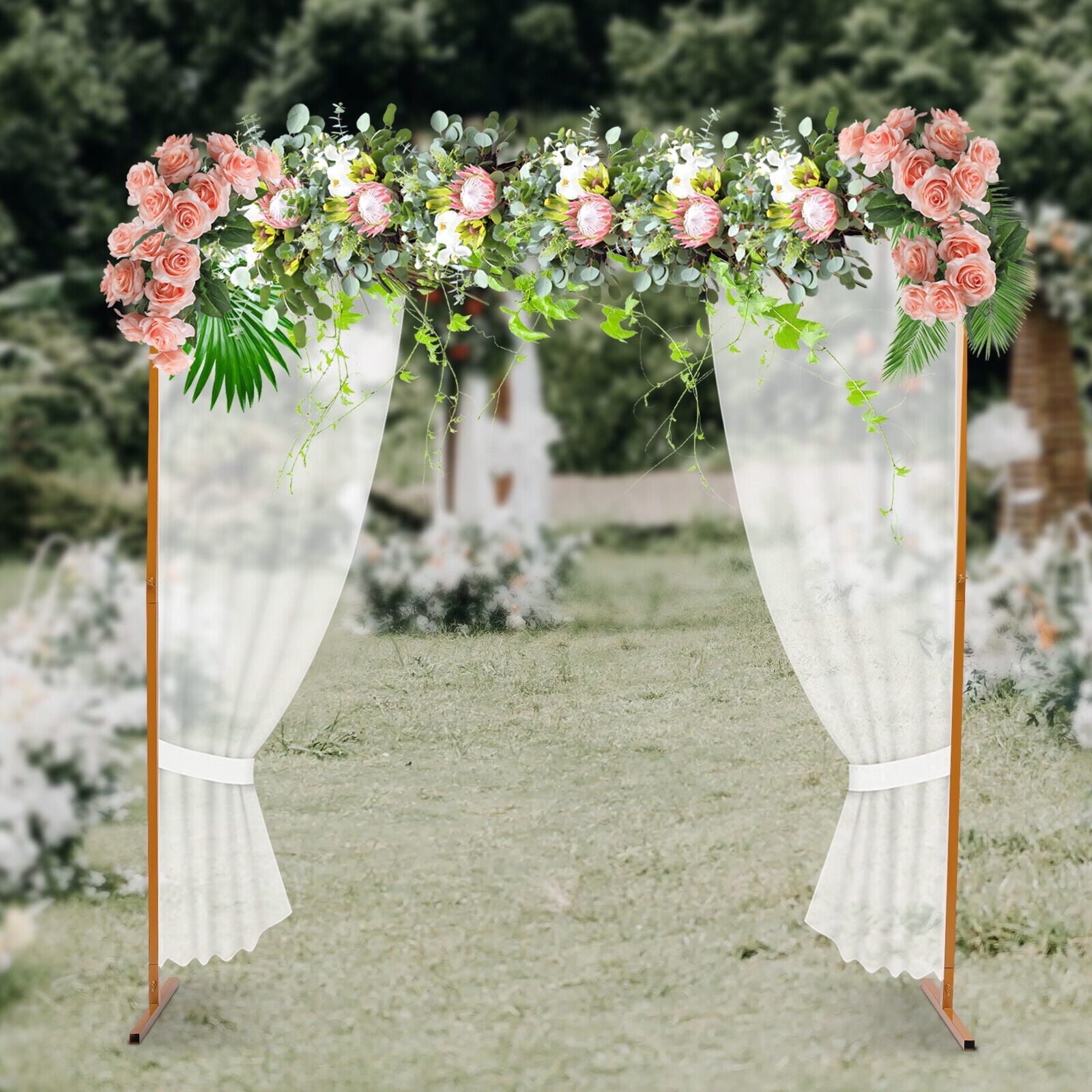 Fichiouy 2*2M Wedding Decor Flower Stand Metal Wedding Arch Square ...