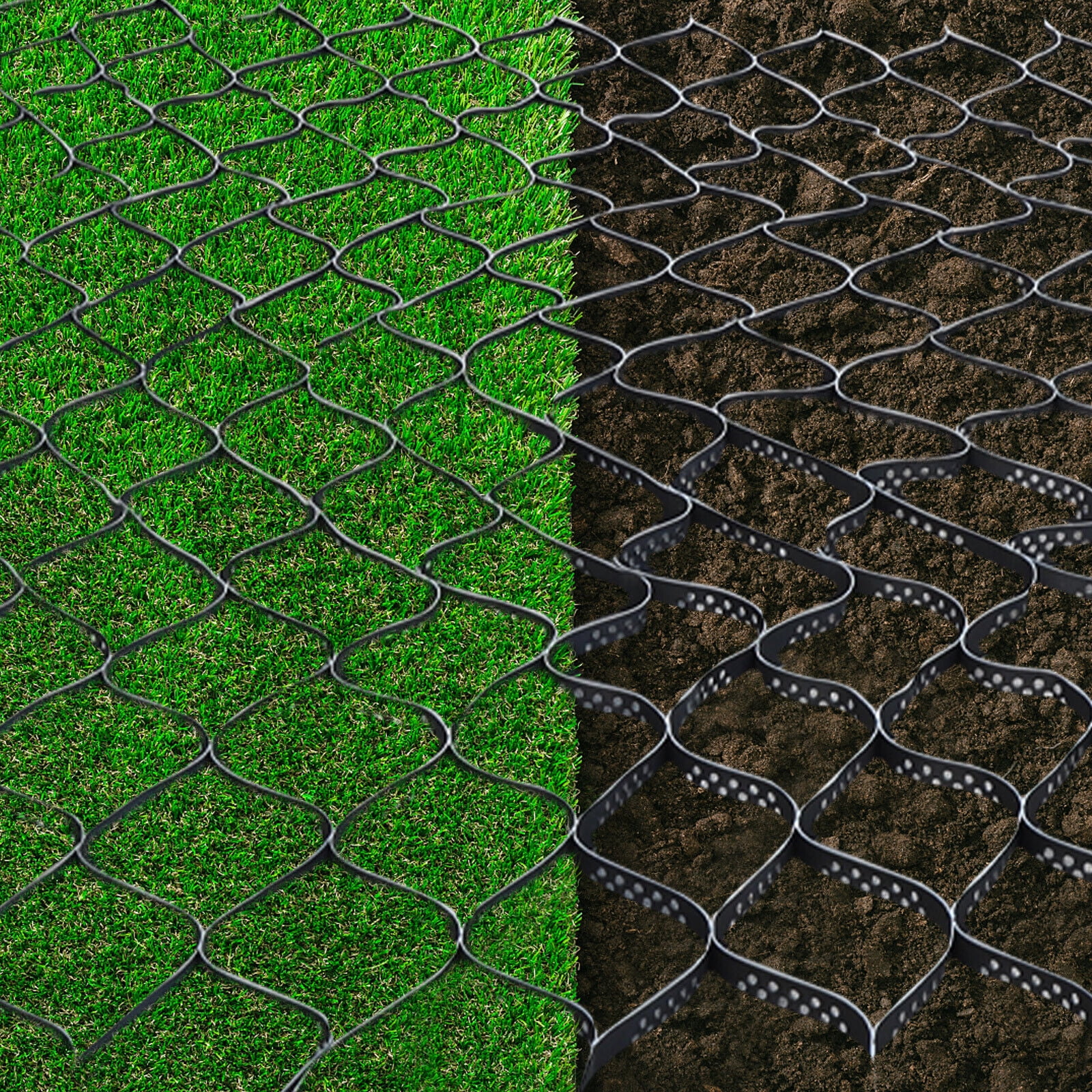 Fichiouy 2" 9x17ft Thick Earthwork Geocell HDPE Ground Grid Honeycomb ...