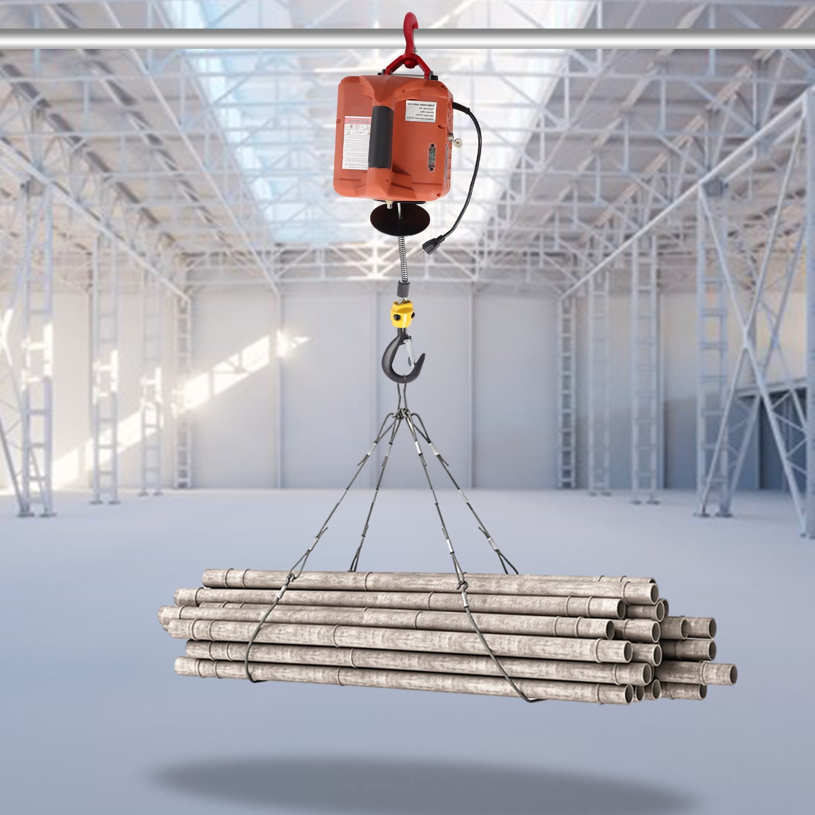 Fichiouy 2-in-1 Electric Hoist Winch 1100 lbs 1500W Portable Power ...