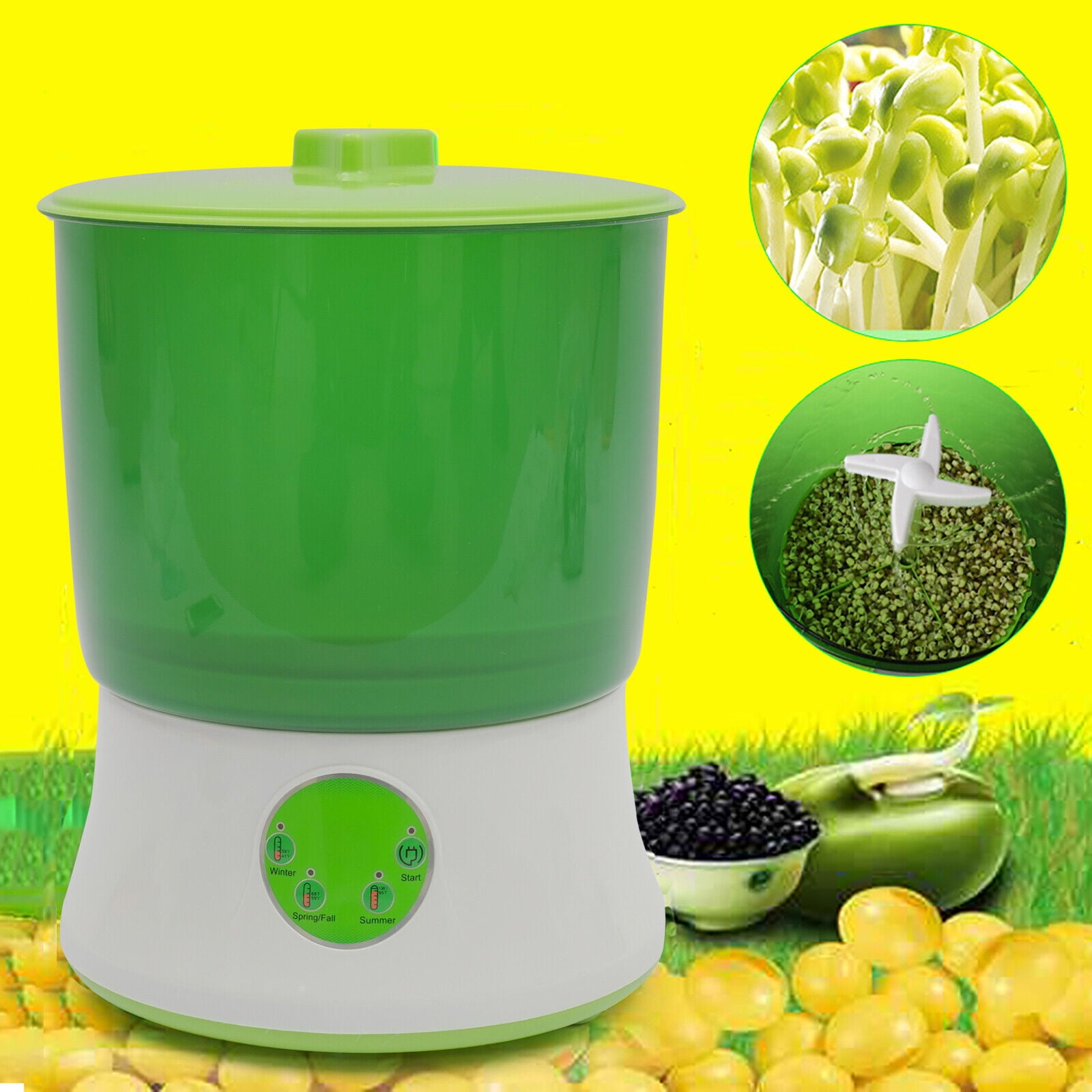 Fichiouy 20W Automatic Bean Seed Sprouts Machine 2 Layer ...