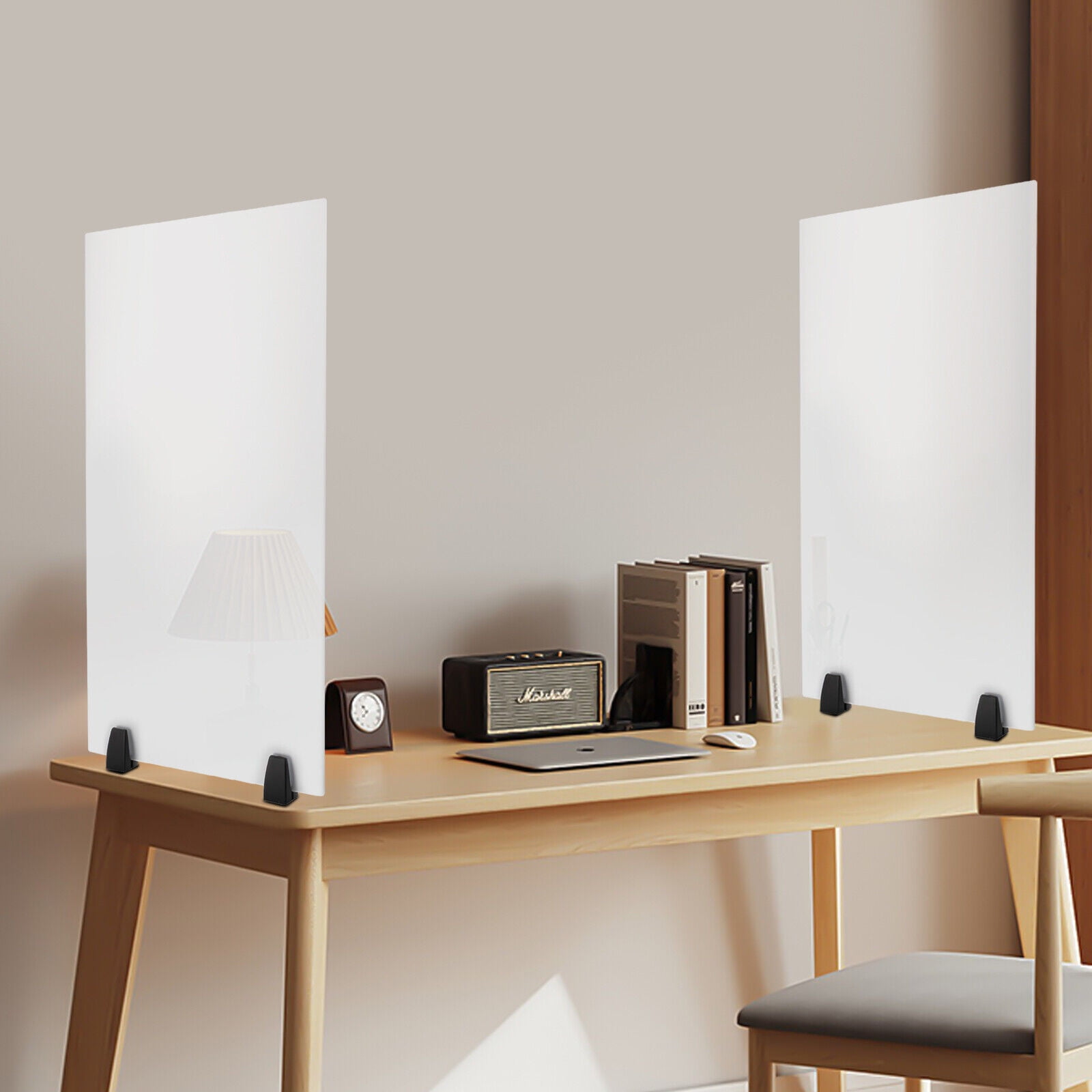 Fichiouy 2Pcs Desk Privacy Panel Frosted Acrylic Clamp-on Desk ...