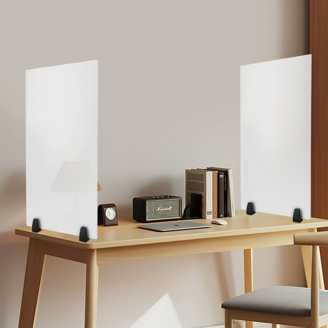 Fichiouy 2Pcs Desk Privacy Panel Frosted Acrylic Clamp-on Desk ...