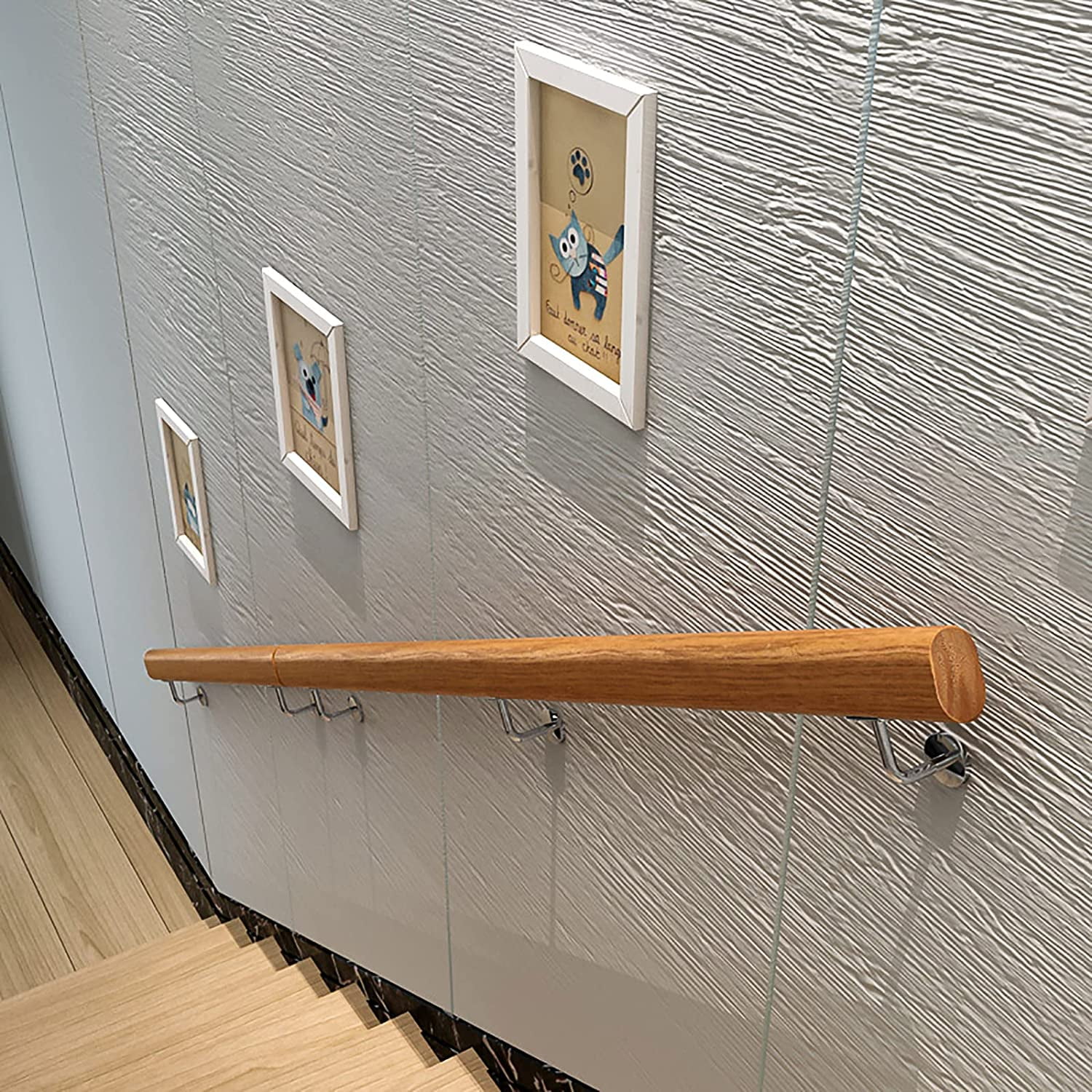 Fichiouy 3.3ft Wooden Handrails Non-Slip Wood Stair handrails Home ...