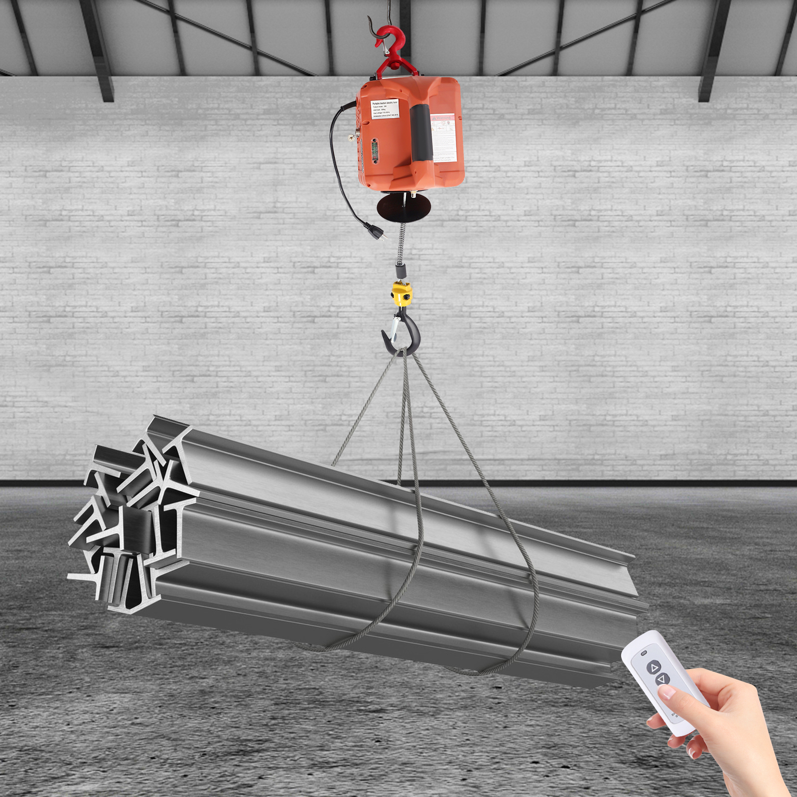 Fichiouy 3-in-1 Electric Hoist Winch 440 lbs 1500W Portable Power Winch ...