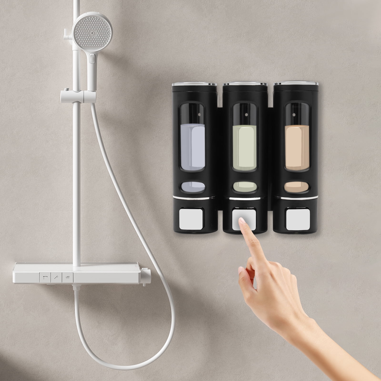 Fichiouy 3-in-1 Shower Soap Dispenser Soap Separator 3 Chamber for ...