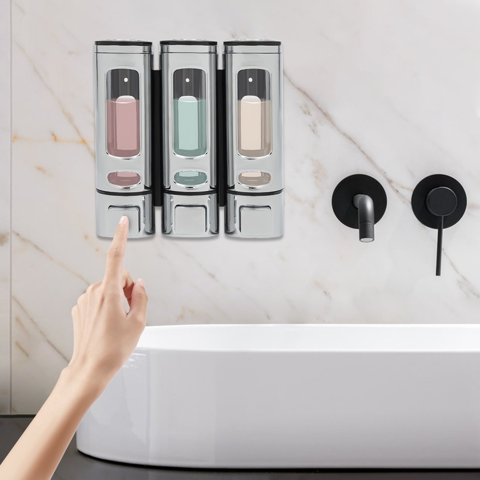 Fichiouy 3-in-1 Shower Soap Dispenser Soap Separator 3 Chamber for ...