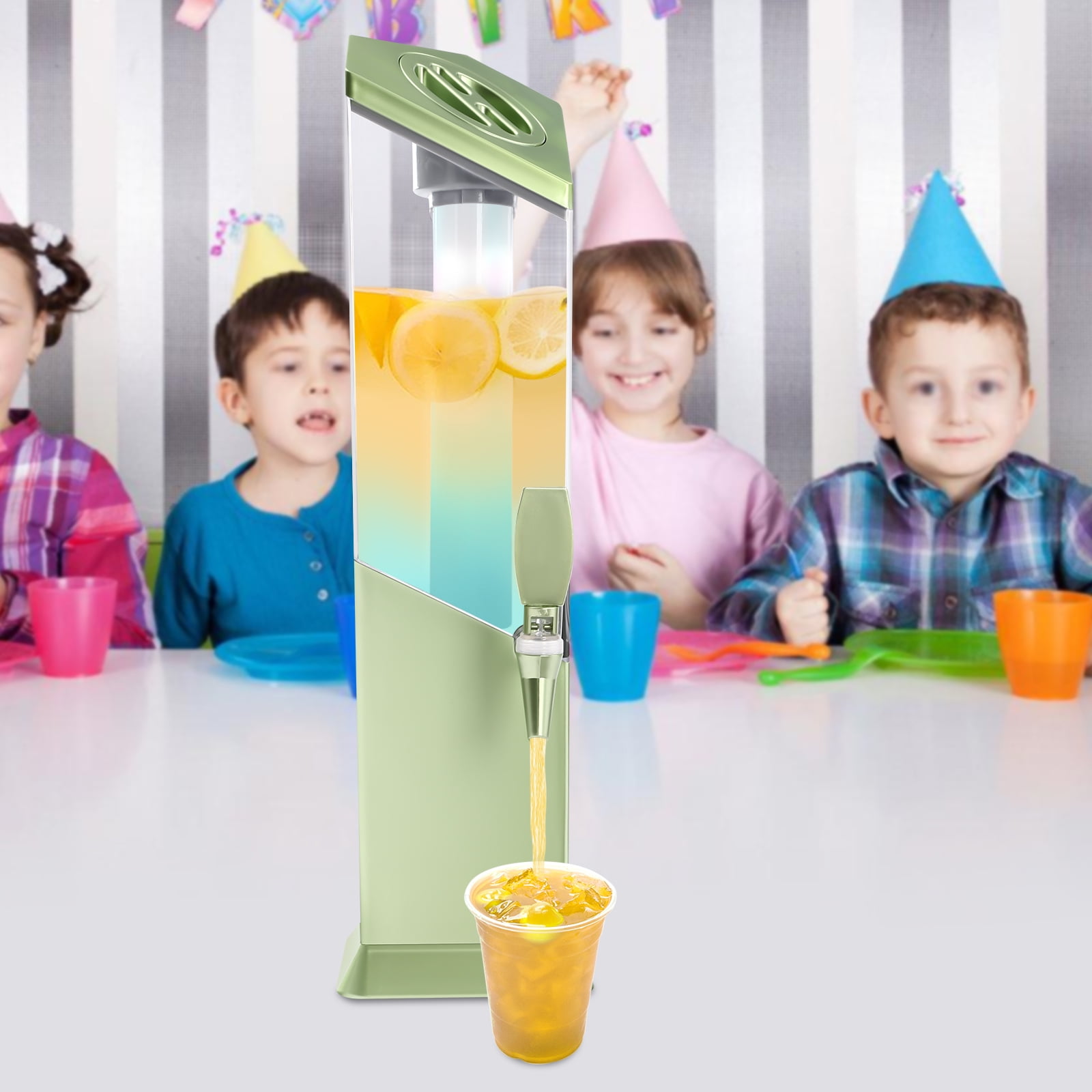 Fichiouy 3L Beverage Dispenser Tower with Ice Tube and LED Light Beer ...