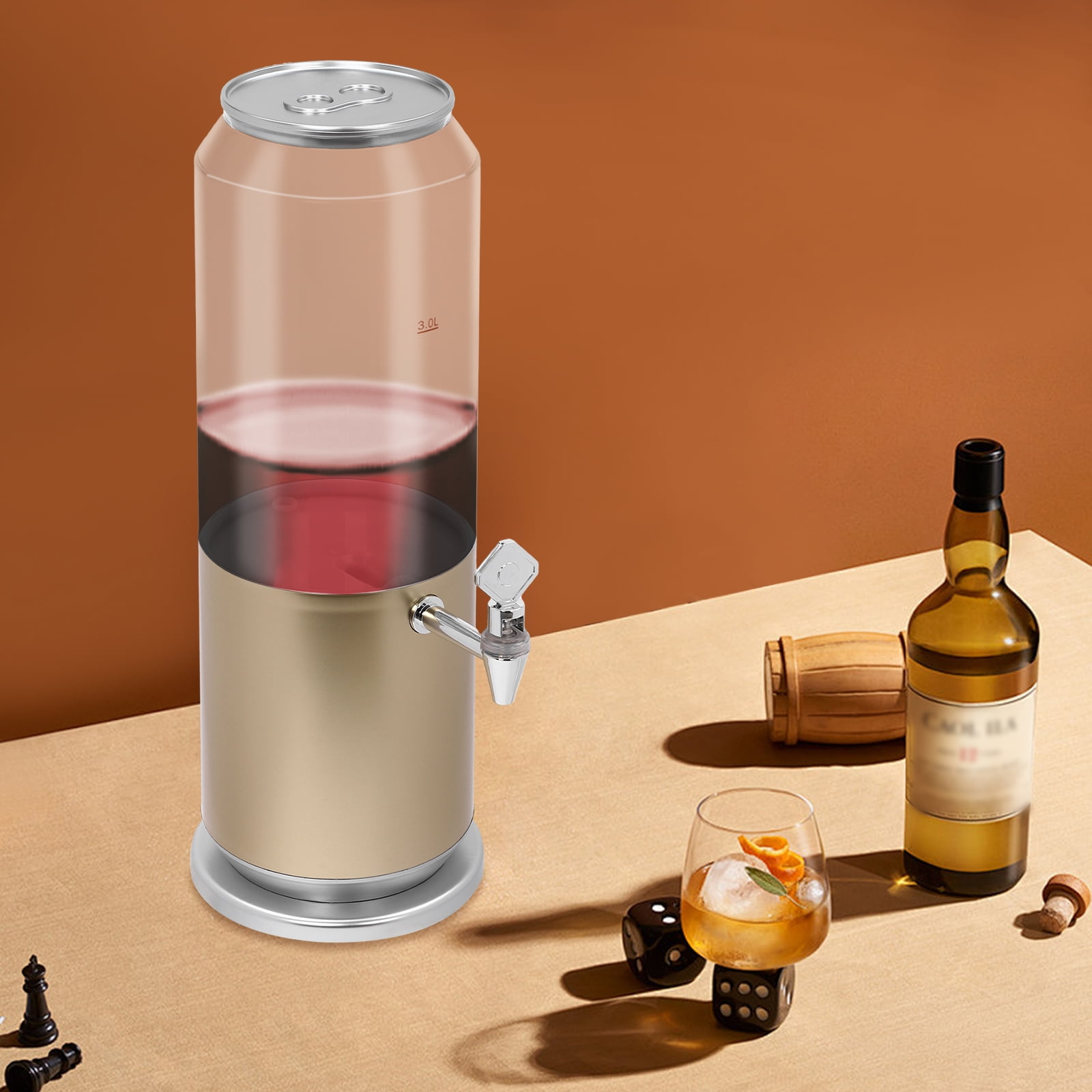 Fichiouy 3L Beverage Dispenser with Stand & Spigot Beverage Cold Drink ...