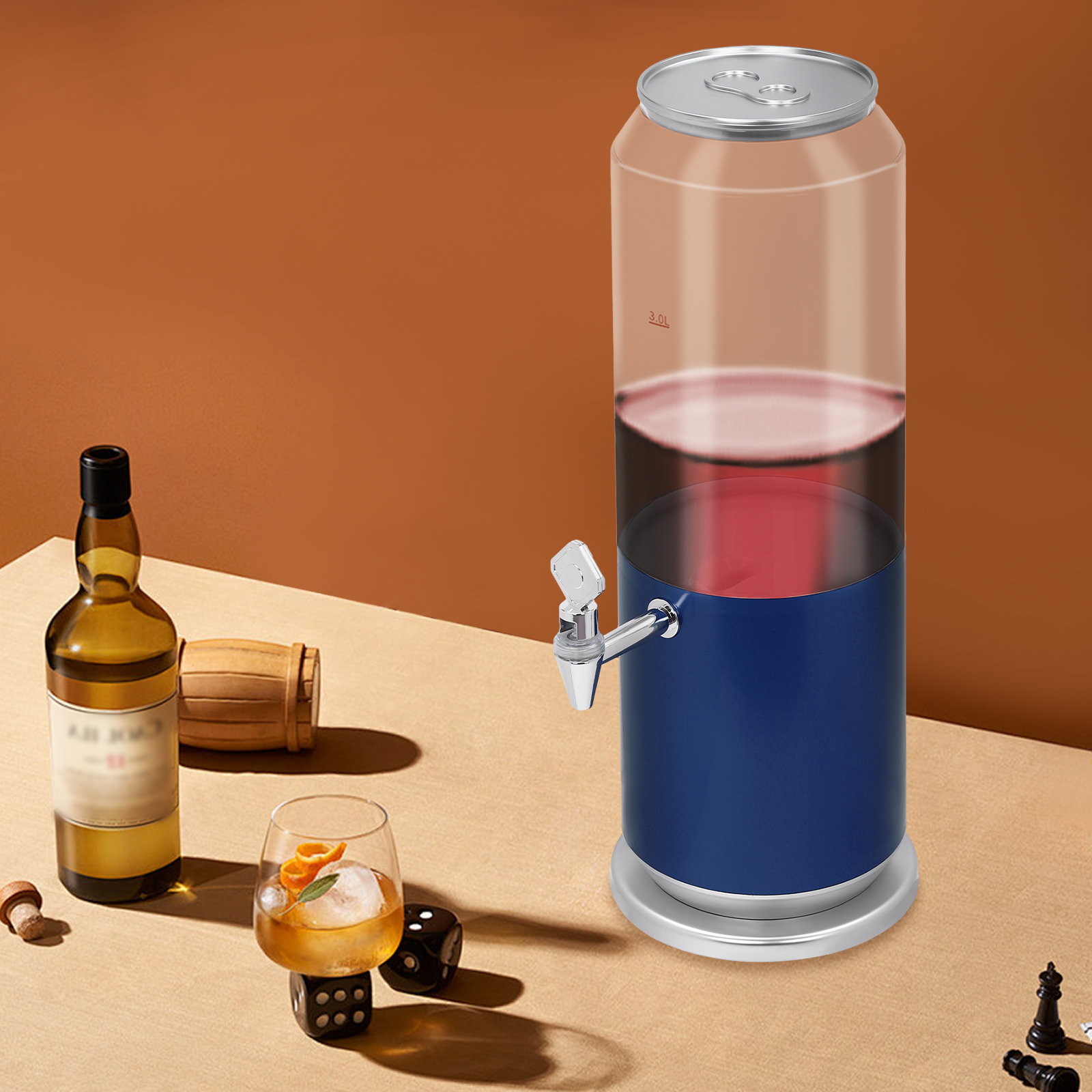 Fichiouy 3L Beverage Dispenser with Stand & Spigot Beverage Cold Drink ...