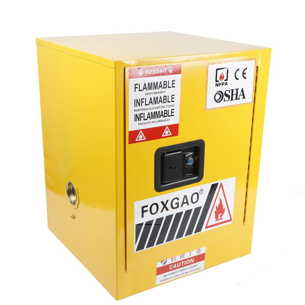 Fichiouy 4 Gallon Locking Metal Safety Cabinet, Flammable Storage ...
