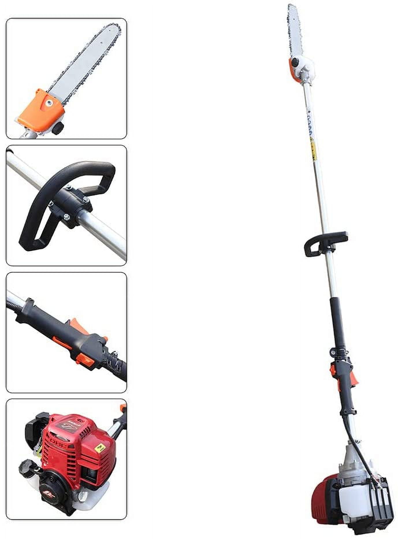 Fichiouy 4-Stroke 1.9 HP Gas-Powered Chain Pole Saw Tree Trimmer with ...