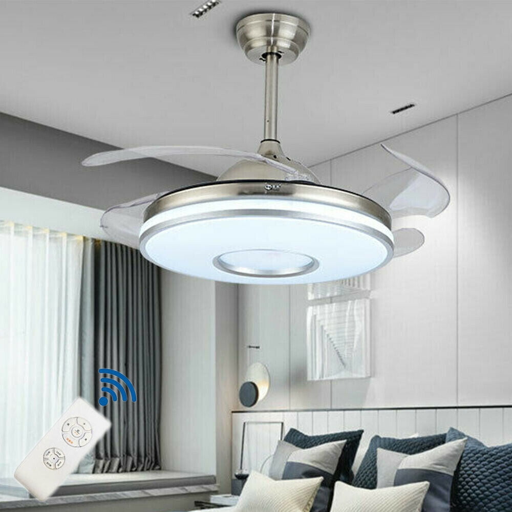 Fichiouy 42" Modern Retractable Ceiling Fan with Lights and Remote ...