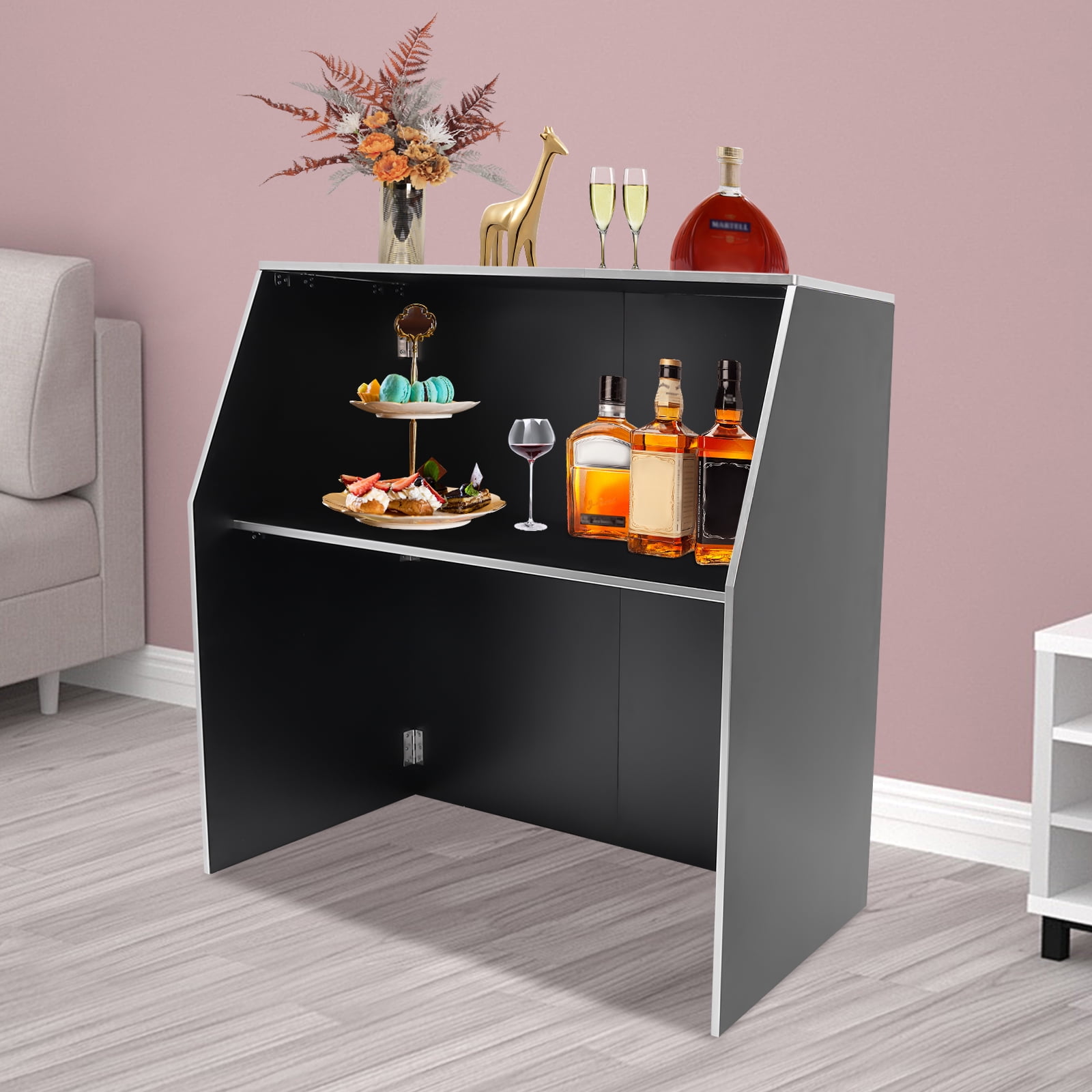 Fichiouy 47.75" x 19.5" x 42.75" Portable Event Bar Cabinets Commercial ...