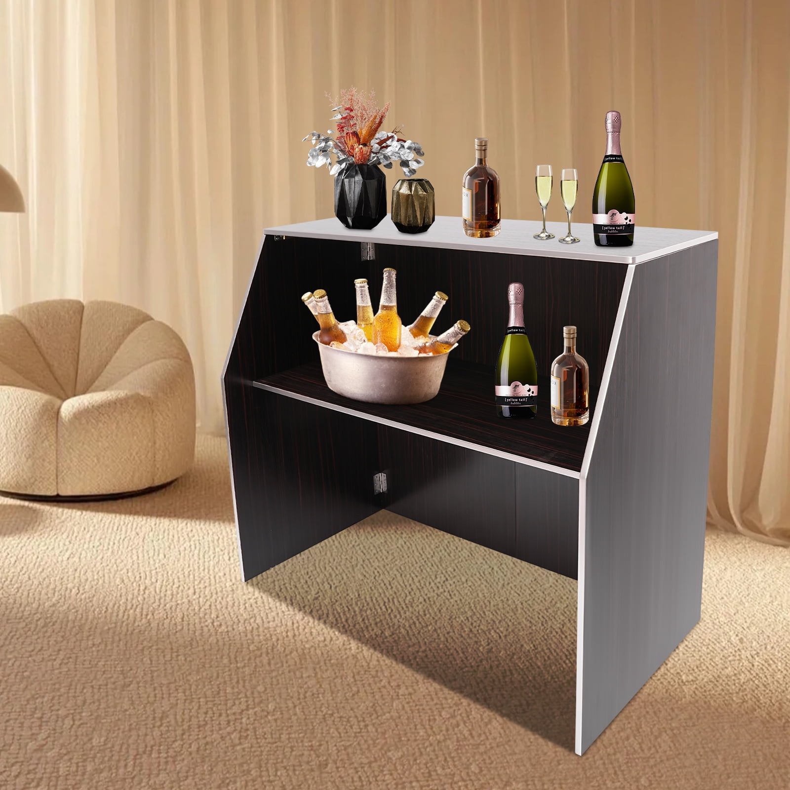 Fichiouy 47.75" x 19.5" x 42.75" Portable Event Bar Cabinets Commercial ...