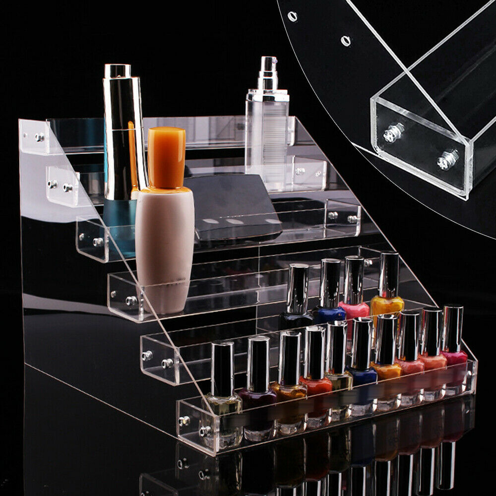 Fichiouy 6-Tier Clear Acrylic Rack Perfume Makeup Display Shelf Figures ...