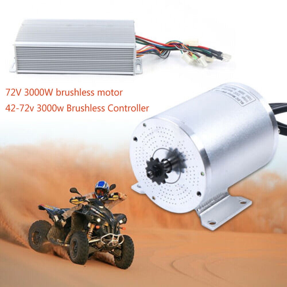 Fichiouy 72V 3000W Electric Motor High-Speed BLDC Brushless Motor + 3000w Controller 24WF ...