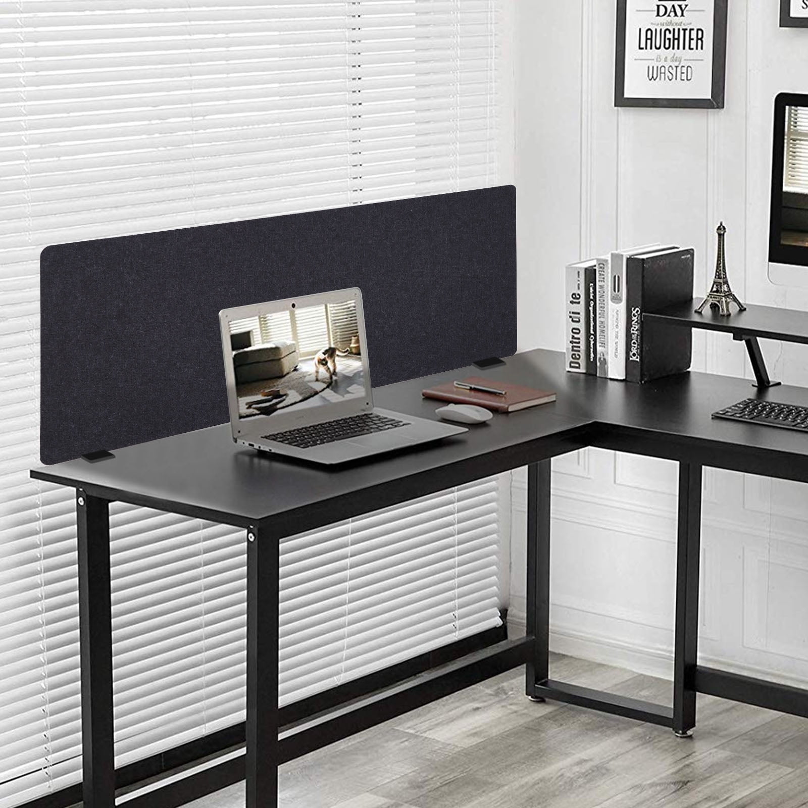 Fichiouy Clamp-on 60" x 24" Privacy Panel Sound Absorbing Cubicle Desk ...