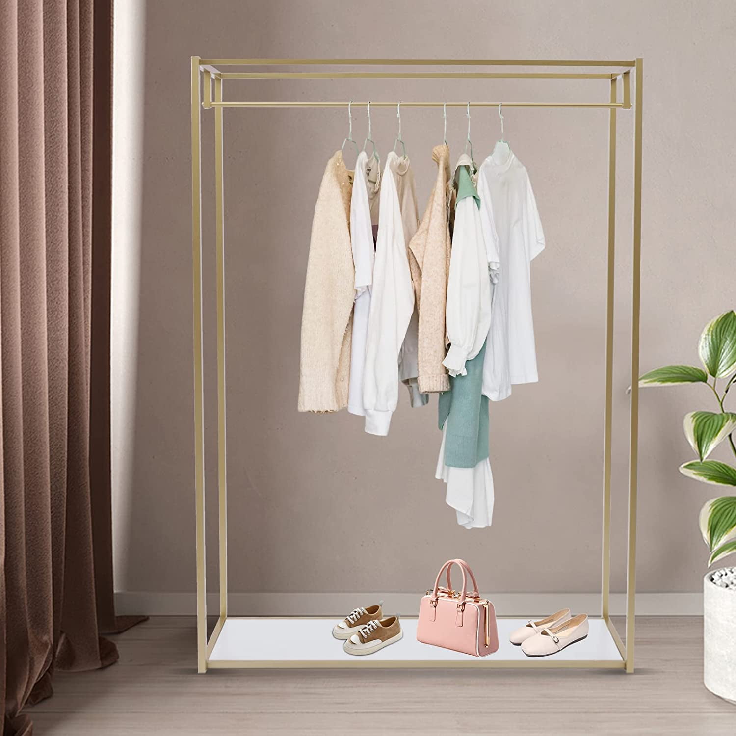 Fichiouy Clothes Storage Shelves Clothes Hanger Garment Organizer Rack ...