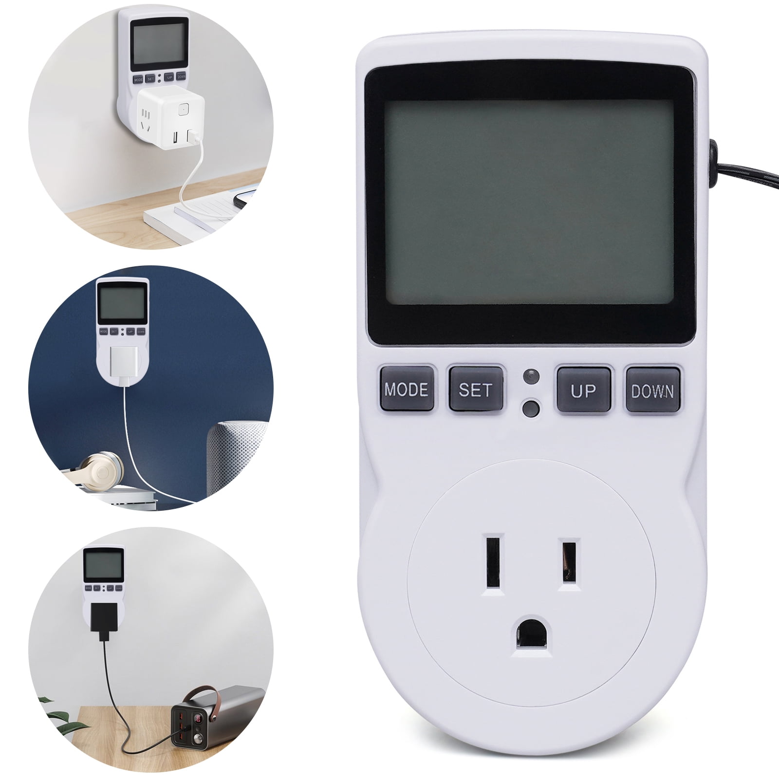 Fichiouy Digital Thermostat Outlet Plug Temperature Controller Socket ...