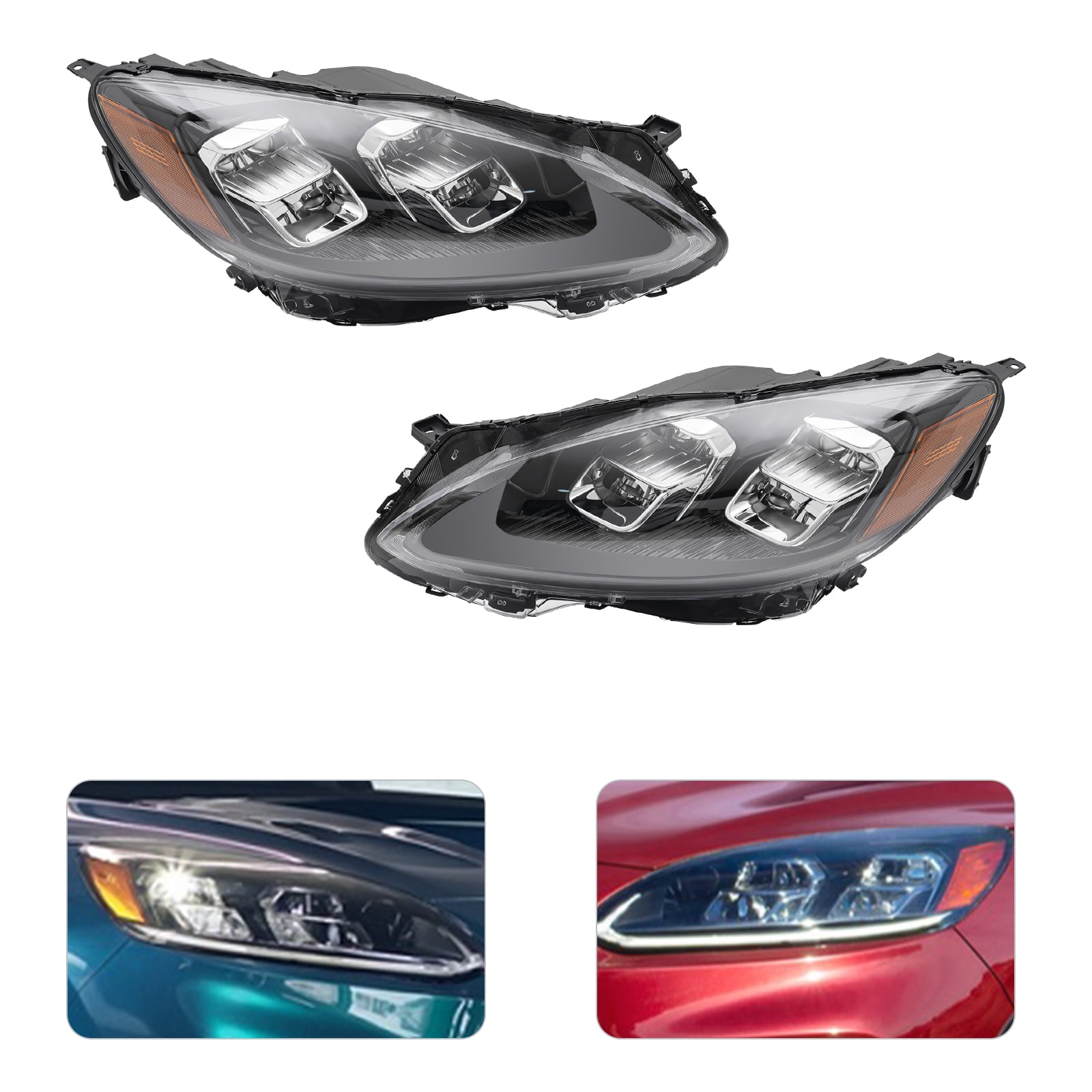 Fichiouy Full LED Headlight Assembly for 2020-2023 Ford Escape SEL Left ...