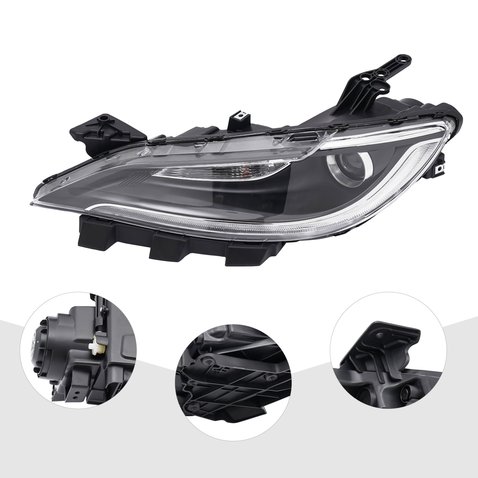 Fichiouy Halogen Headlight Assembly with LED DRL Replacement for 2016 ...