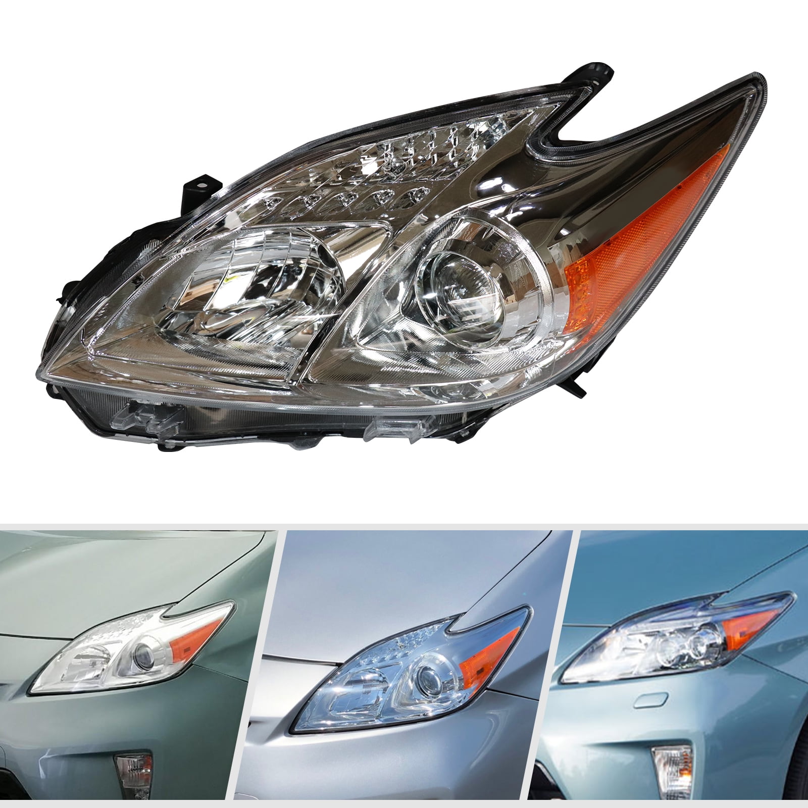 Fichiouy Halogen Headlights Assembly for 2012-2015ToyotaPrius Driver ...