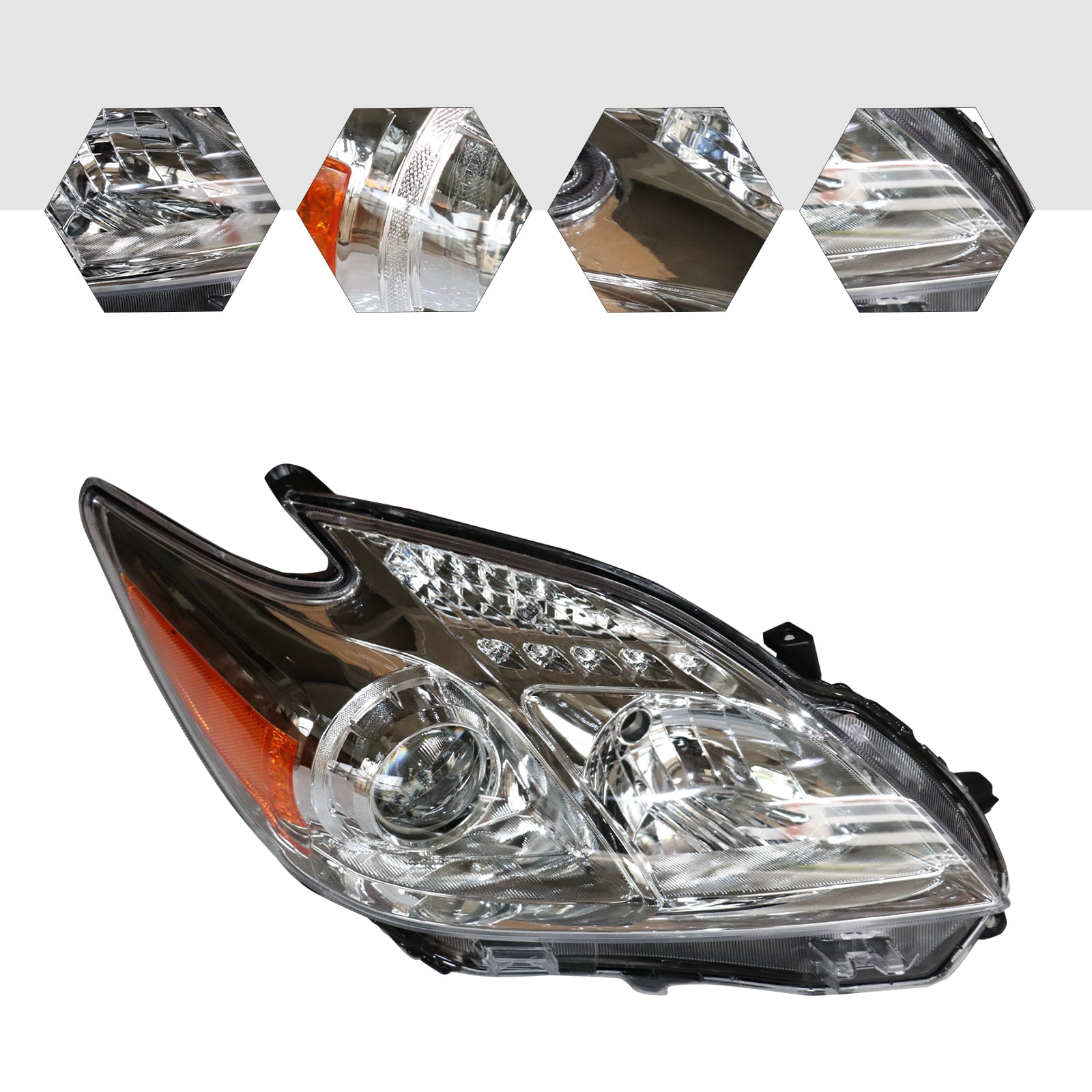 Fichiouy Halogen Headlights Assembly for 2012-2015ToyotaPrius Passenger ...