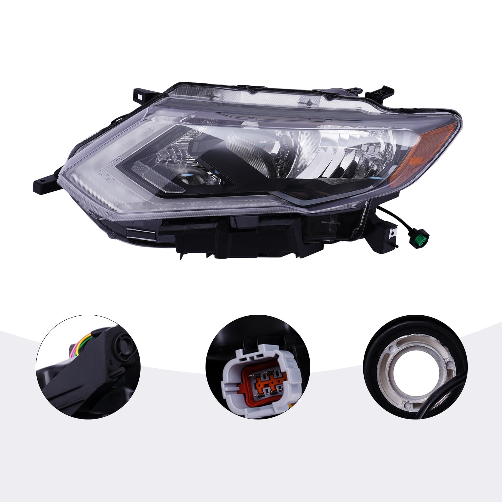 Fichiouy Halogen Headlights Front Headlight Assembly for Nissan Rogue ...