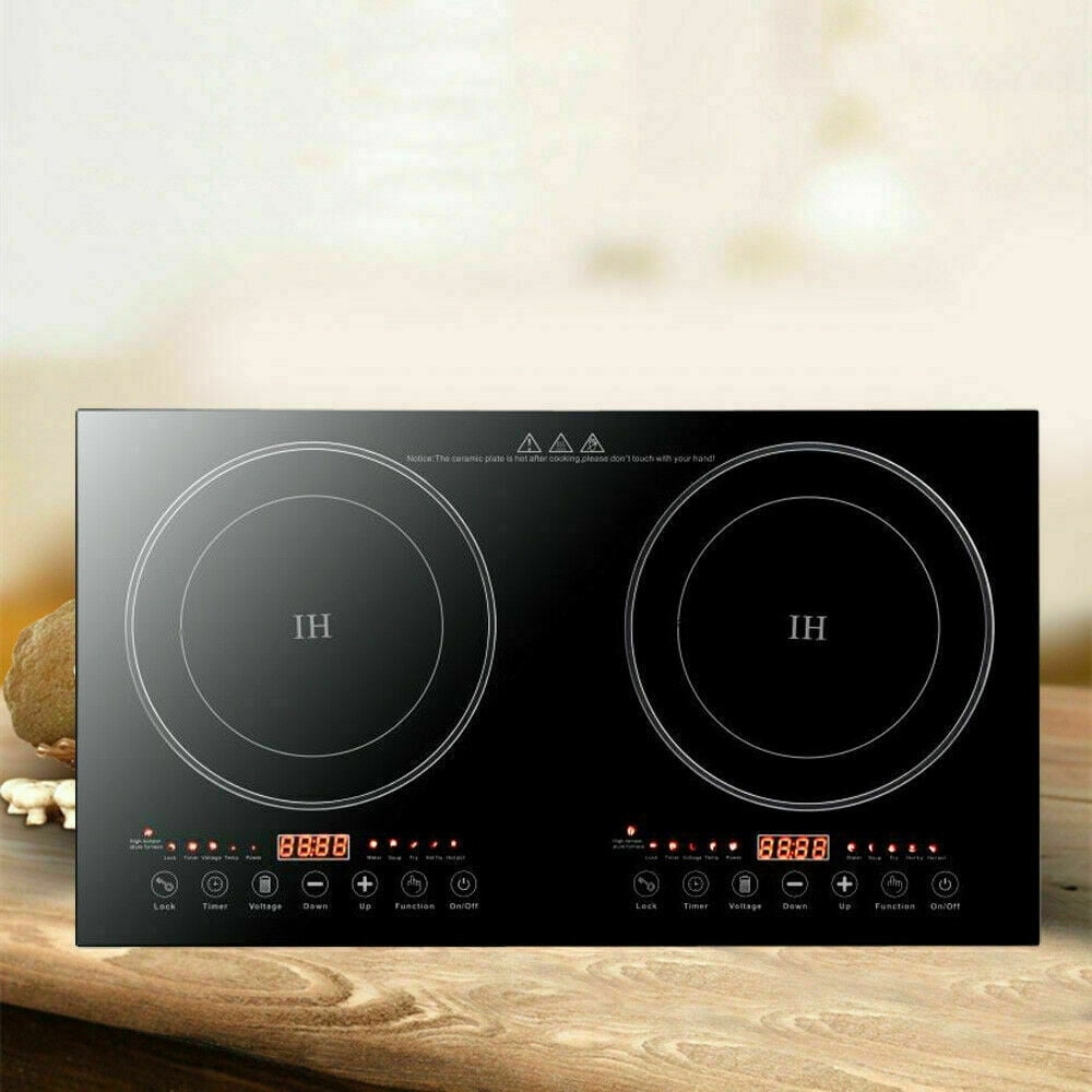 Fichiouy Double Countertop Induction Cooktop, Dual Burner Electric ...