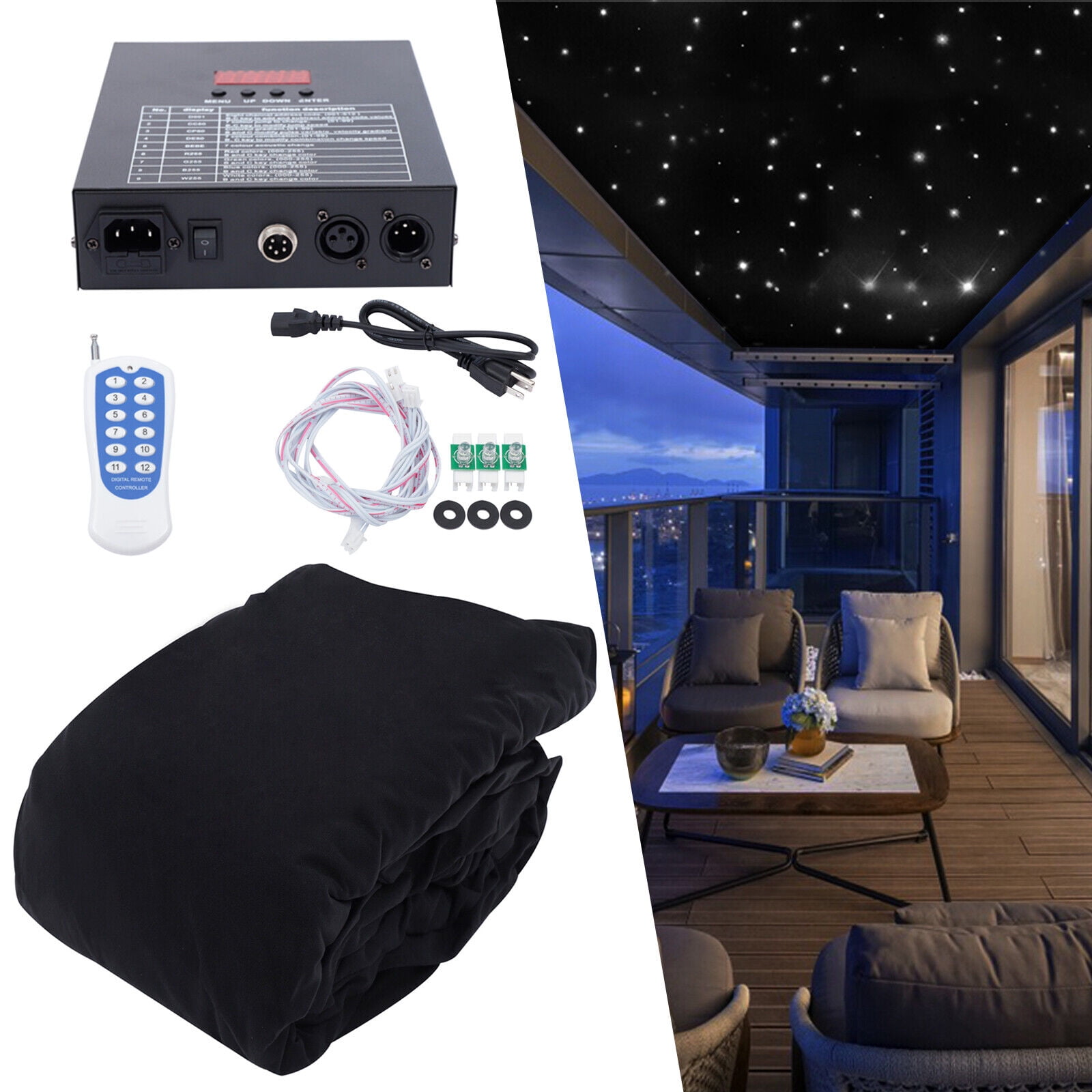 Fichiouy LED Stage Backdrop Wedding Party White Starlight Background ...