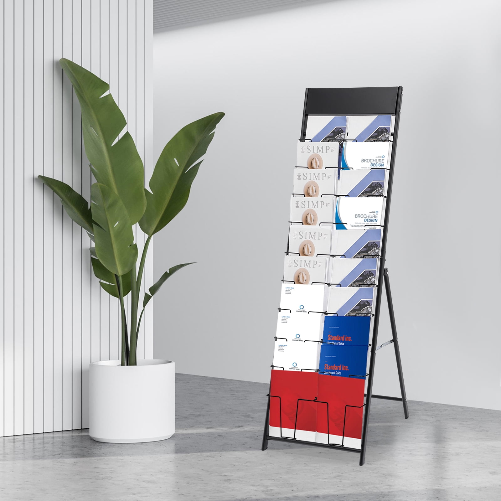Fichiouy Magazine Display Stand for A4 10 Layer Brochure Display Holder ...