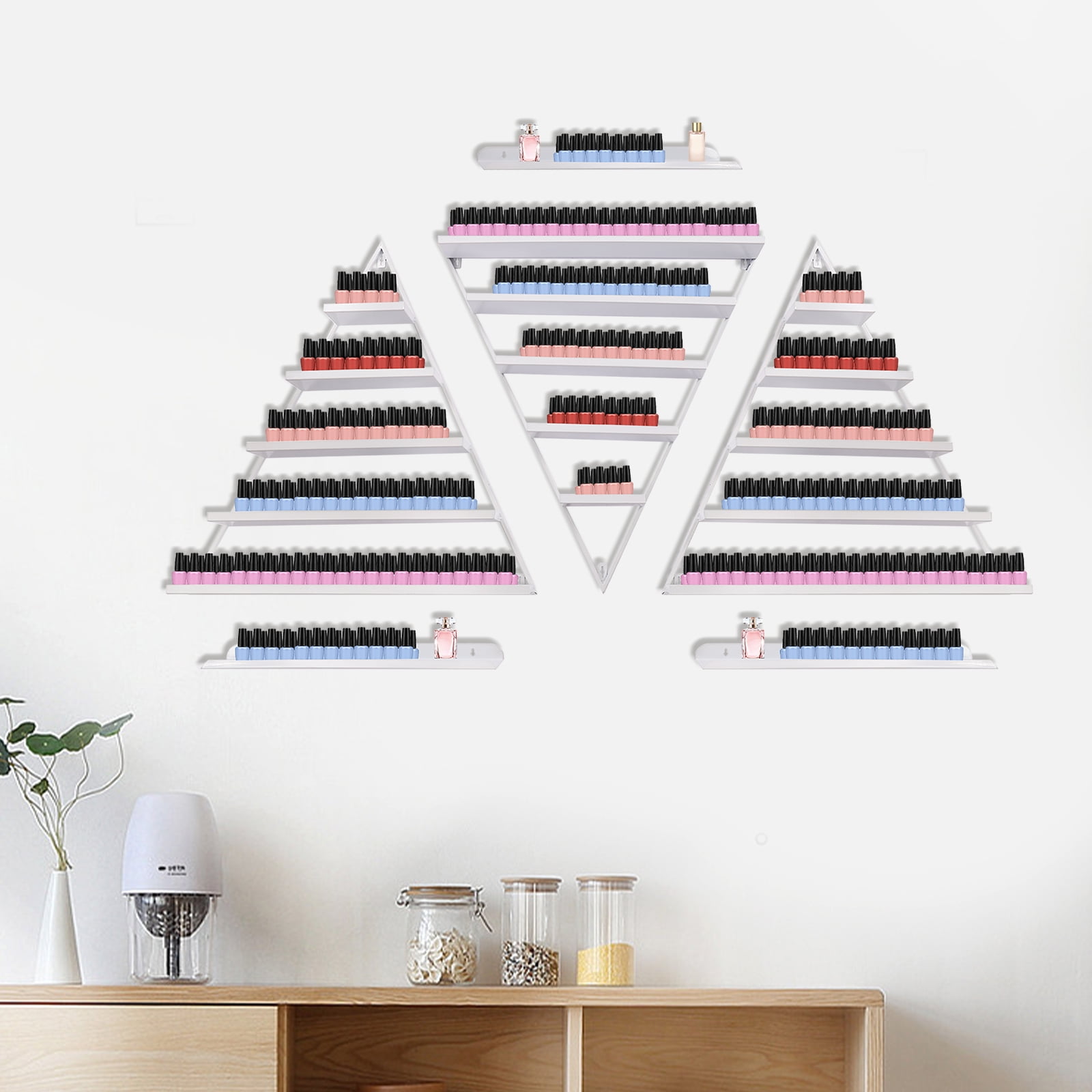 Fichiouy Metal Wall-Mounted Nail Polish Storage Racks 5 Tiers ...