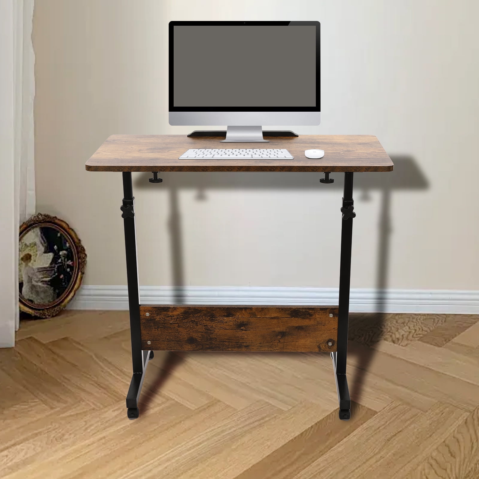 Fichiouy Mobile Standing Desk Adjustable Height Standing Desk Converter ...