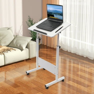 UBesGoo Adjustable Laptop Table with Wheels, Mobile Rolling Workstation ...