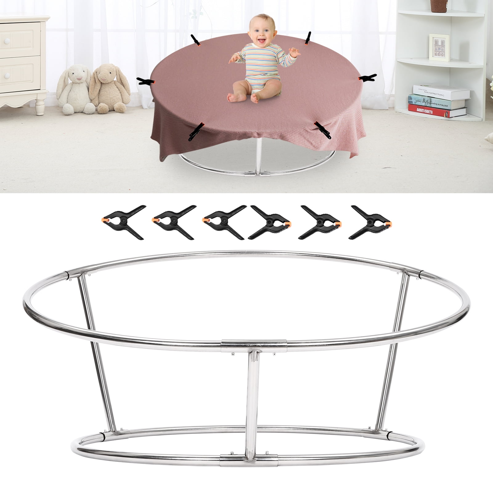 Fichiouy Newborn Photography Stand Stainless Steel Stand Frame Set with ...