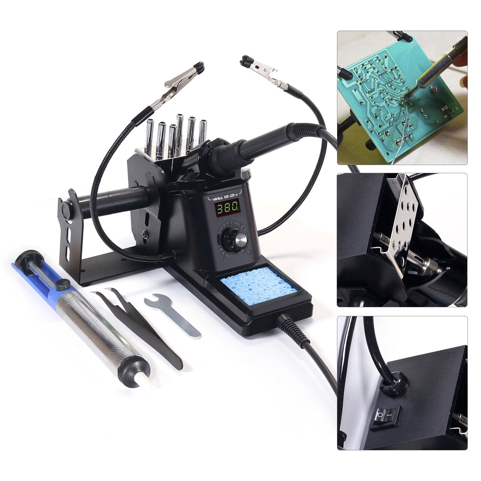 Fichiouy SMD Rework Soldering Iron Station Set Desoldering Repair Stand ...