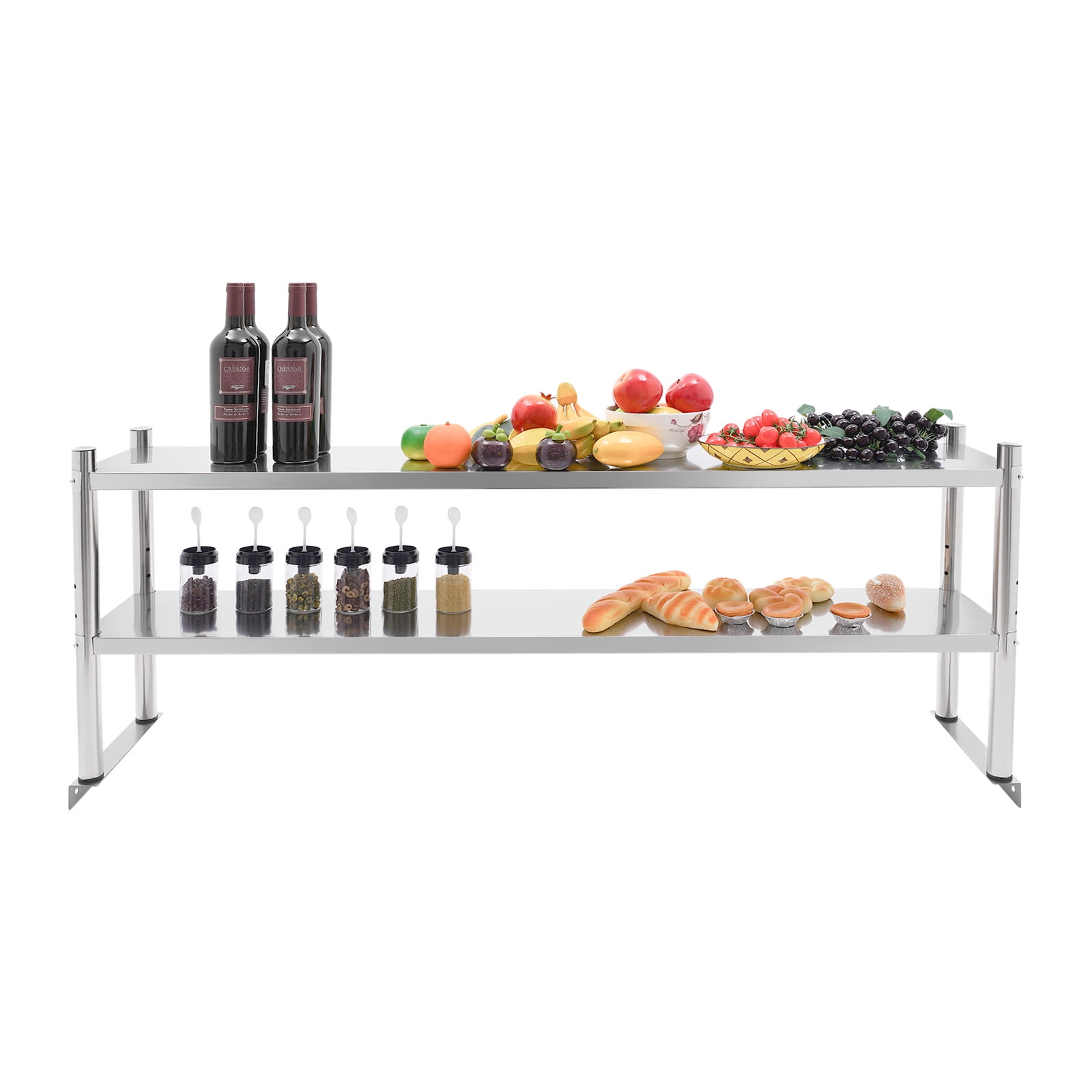 Fichiouy Stainless Steel Shelves Kitchen Storage Shelves Garage ...